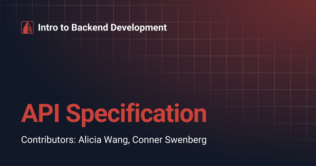 API Specification | Intro to Backend Development