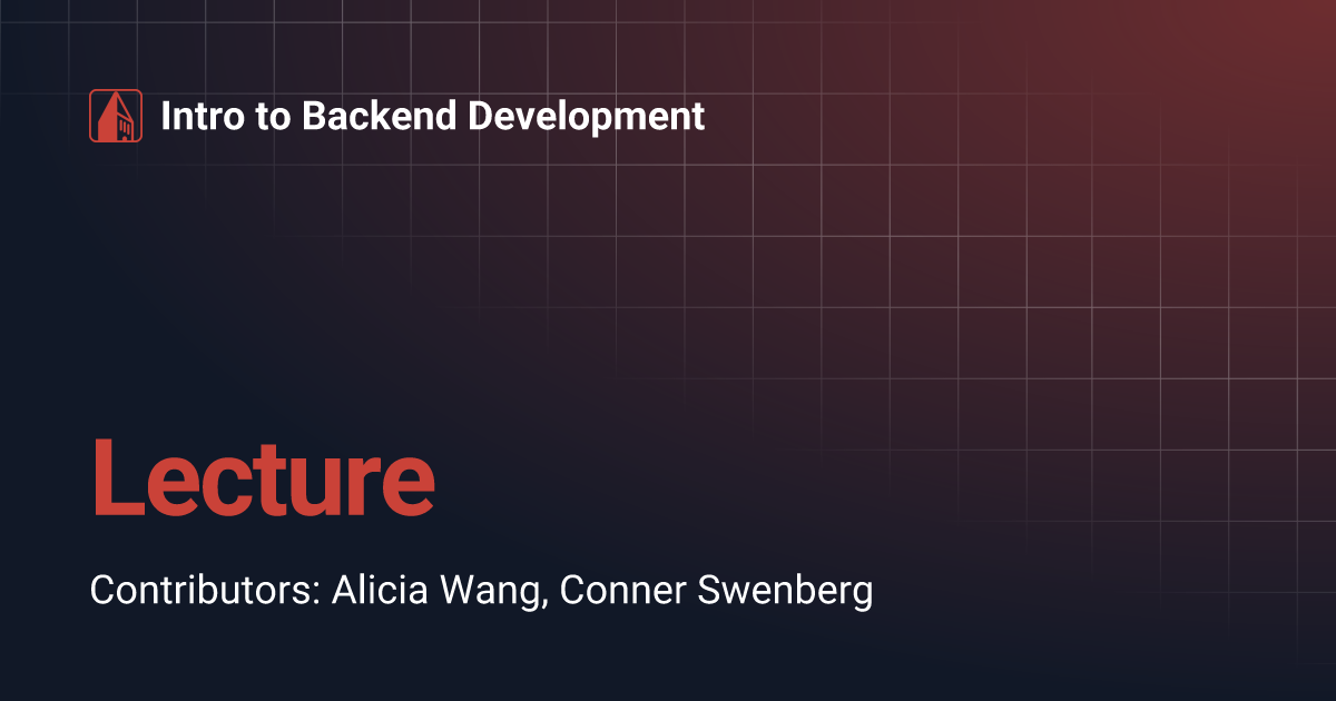 Lecture | Intro to Backend Development